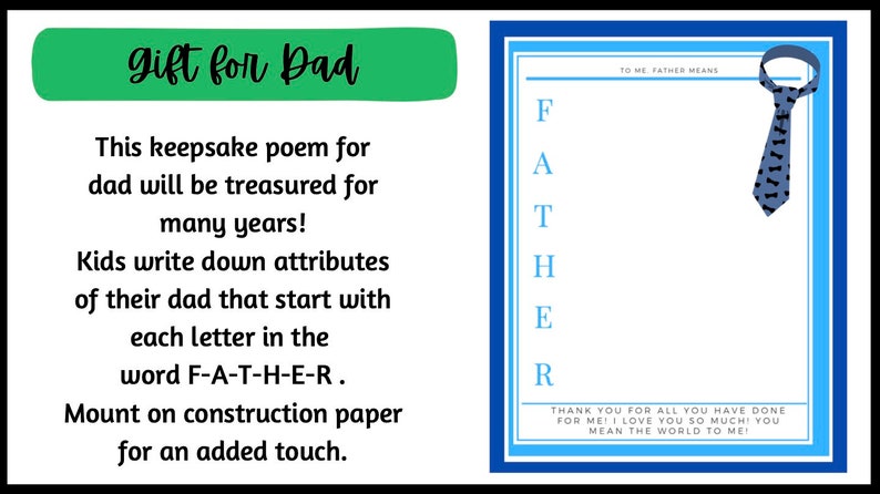 Father's Day Lesson for Sunday School Bible Lesson With a Gift for Dad ...