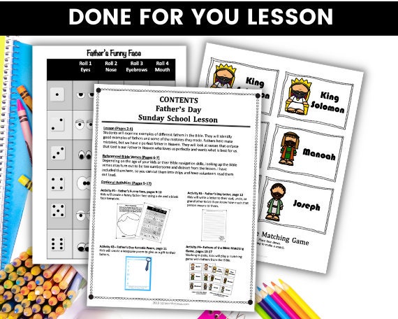 Father's Day Lesson for Sunday School Bible Lesson With a Gift for Dad ...