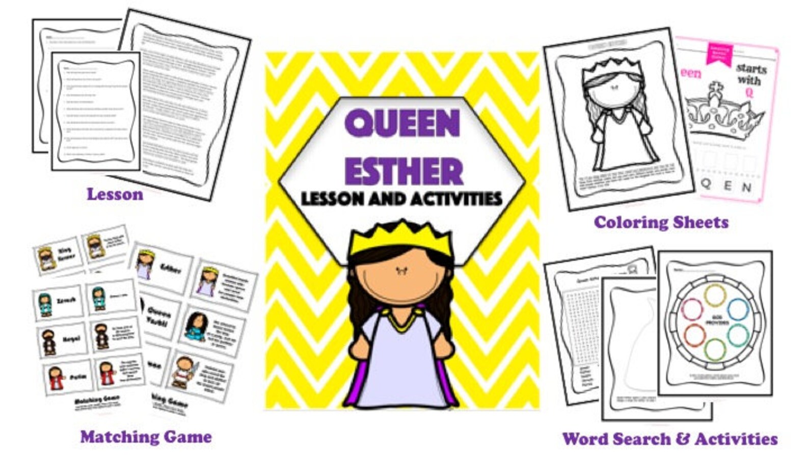 Queen Esther Sunday School Lesson - Bible Story & Activities Instant ...