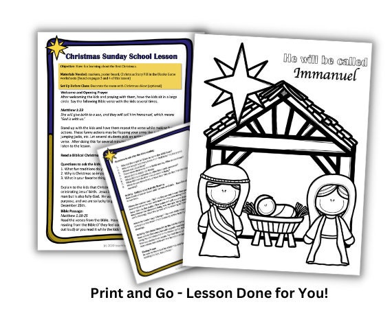 Christmas Elementary Sunday School Lesson About the Birth of Jesus, A ...