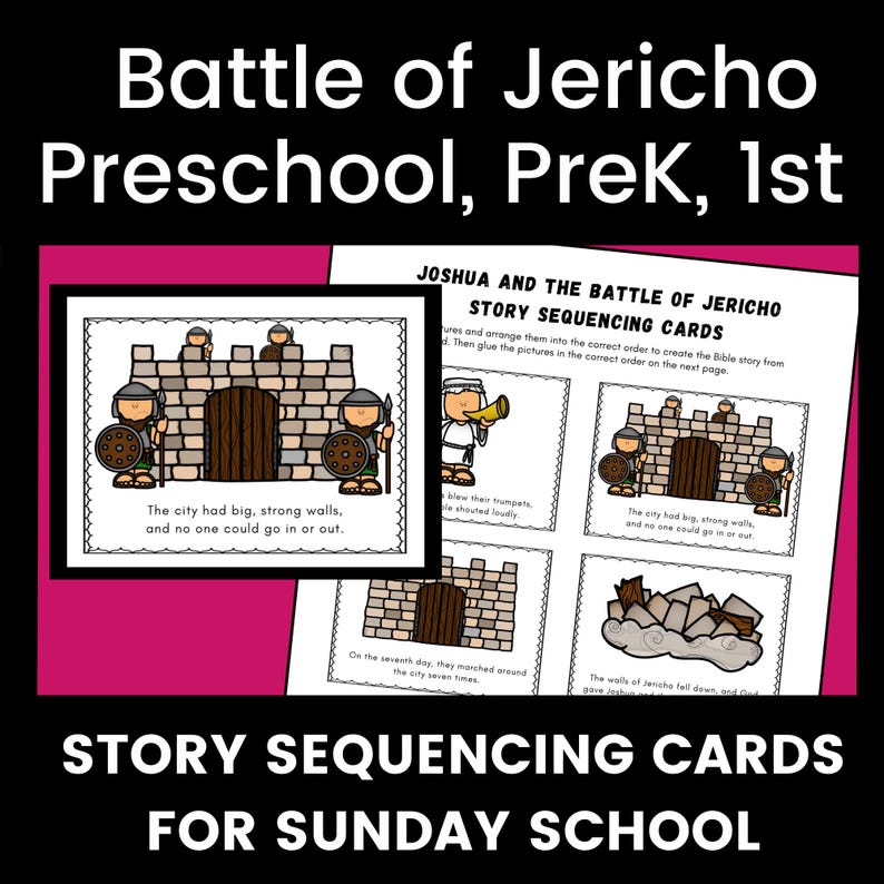 Joshua and the Battle of Jericho Bible Story Sequencing Cards for ...