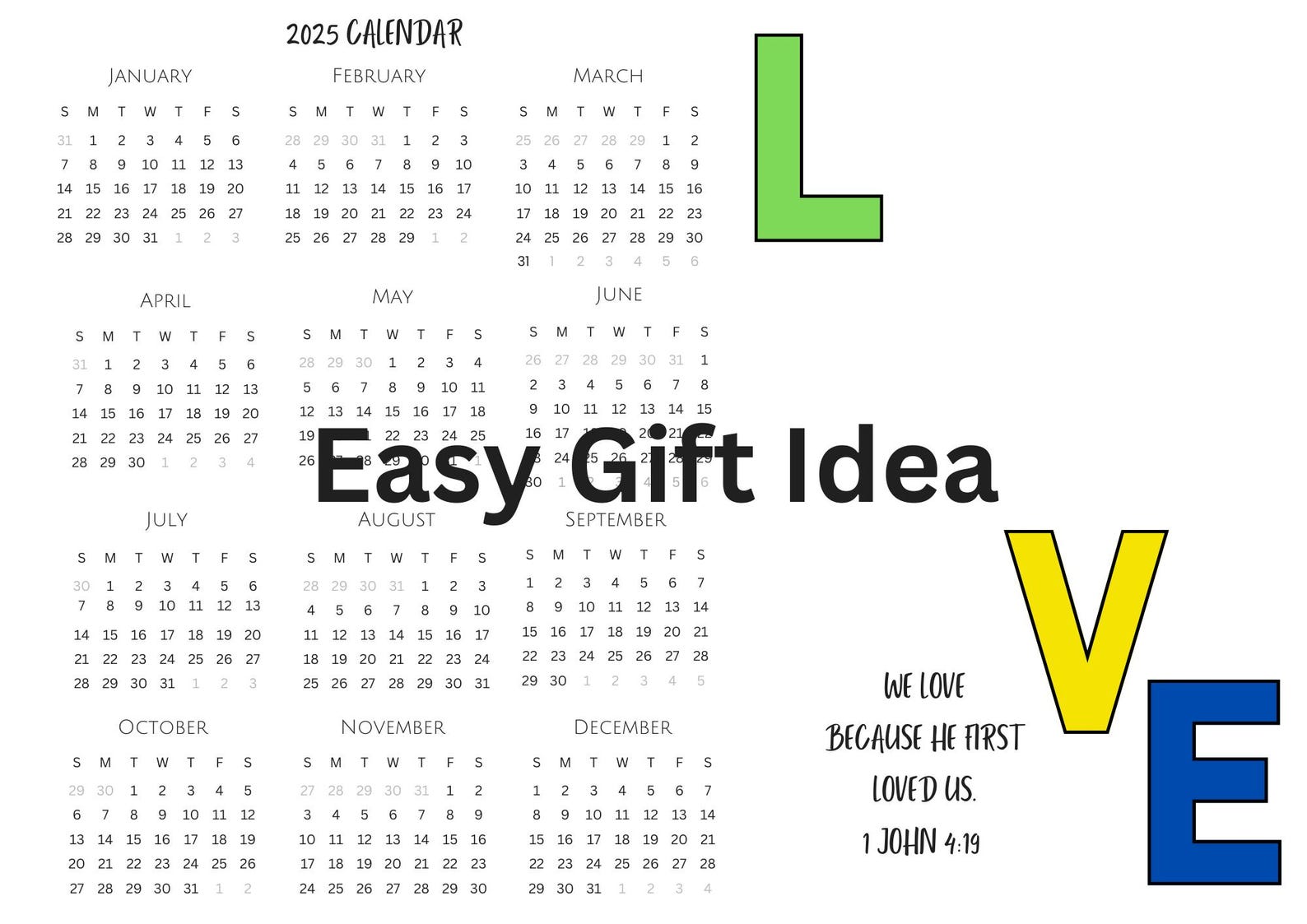 Handprint Craft Calendar 2025 Christmas Gift From Baby or Toddler Child ...