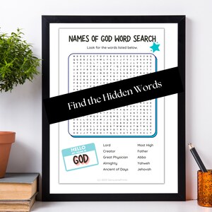 Word Search for Sunday School About the Names of God and the Attributes ...