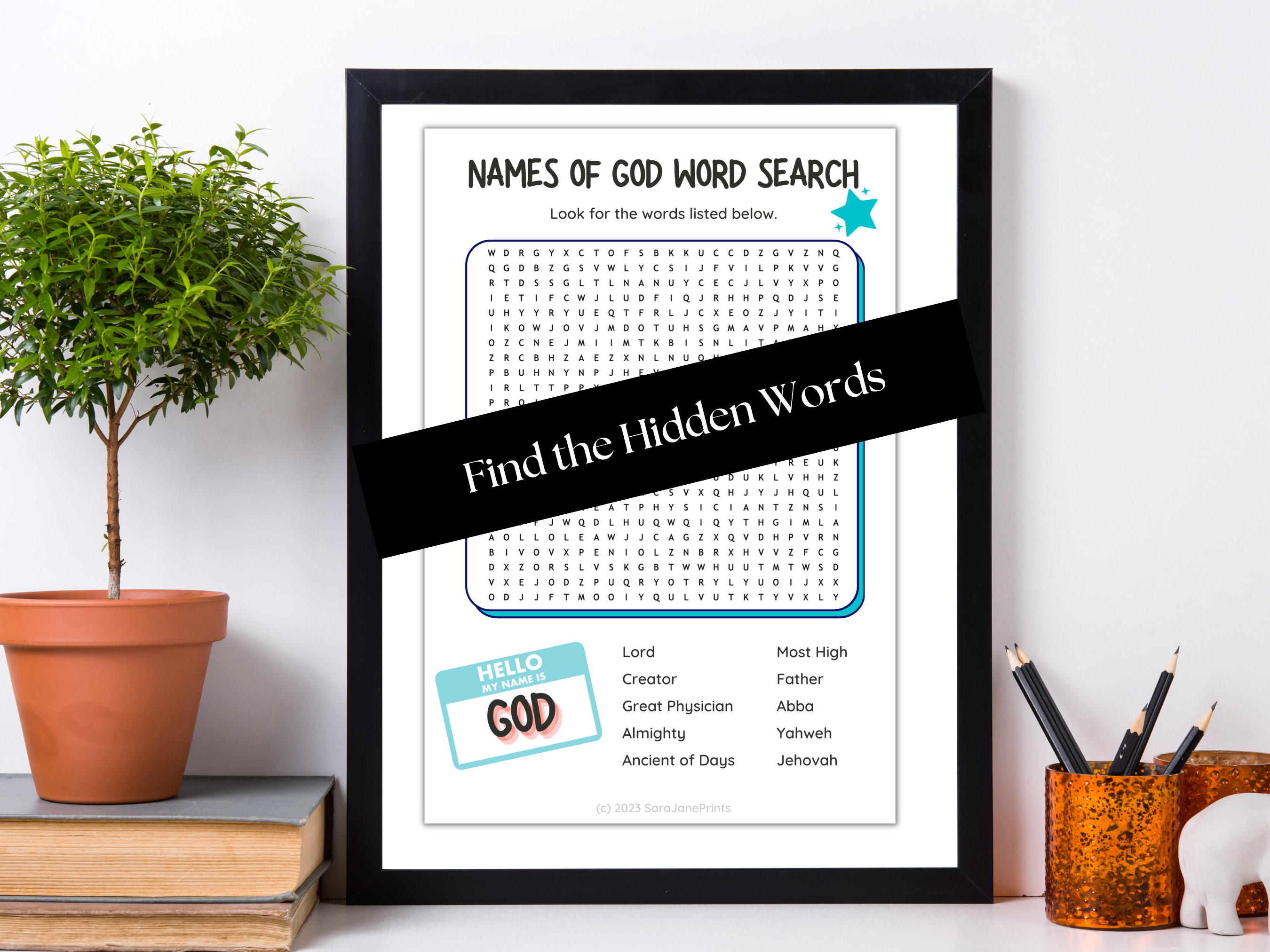 Word Search for Sunday School About the Names of God and the - Etsy