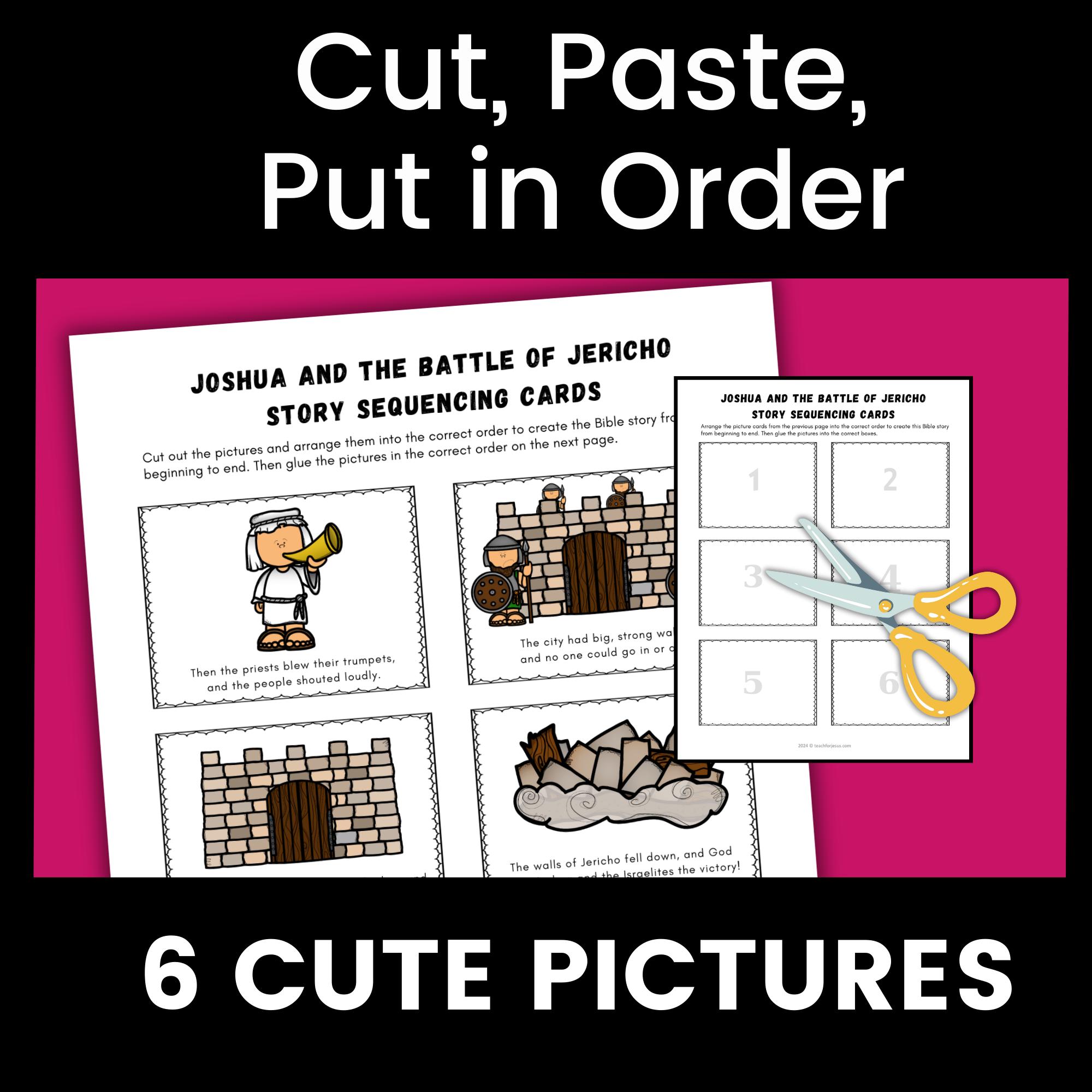 Joshua and the Battle of Jericho Bible Story Sequencing Cards for ...