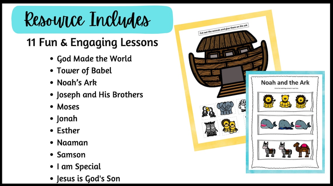 Preschool Sunday School Lessons for Kids Ministry and Children's Church ...