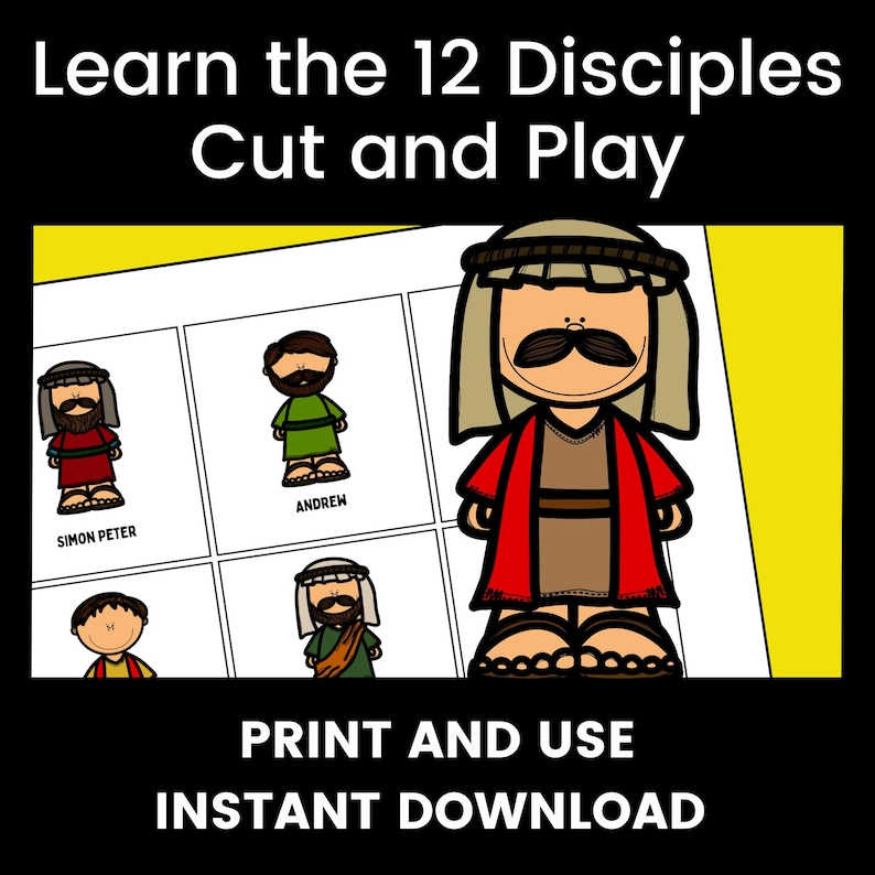 Twelve Disciples of Jesus Memory Match Game for Preschool to Help Kids ...