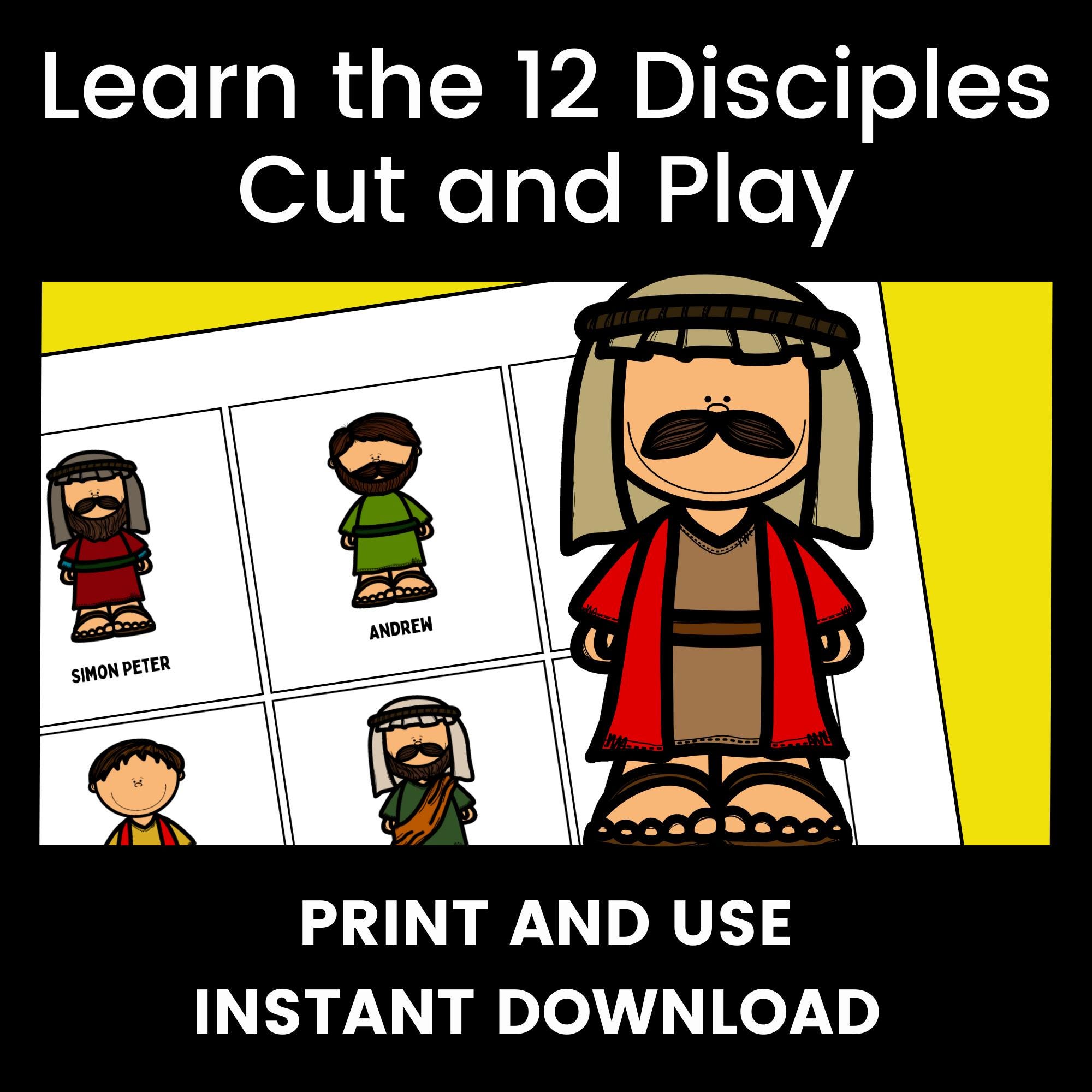 Twelve Disciples of Jesus Memory Match Game for Preschool to Help Kids ...