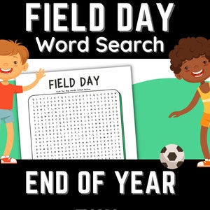 Field Day Word Search for the Last Day of School, End of Year Activity ...