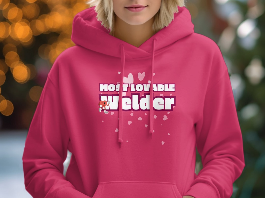 Welder Valentines Day Hoodie Valentine Gift Wife Husband Long Sleeve ...
