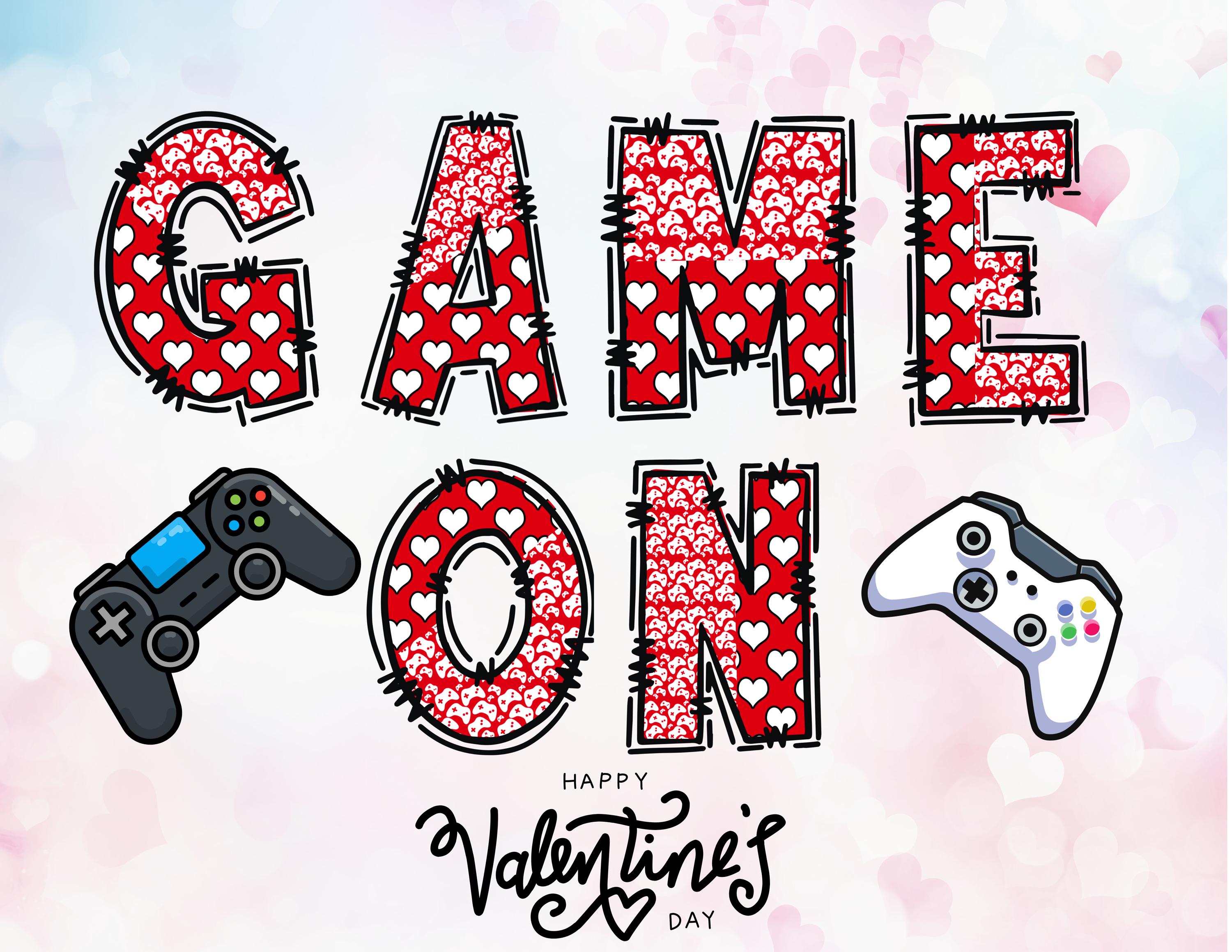 Valentine Alphabet | Red Heart & Gaming Controller Letters and Numbers ...