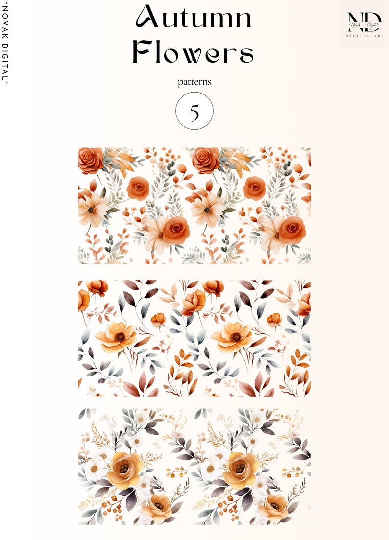 Watercolor Fall Flowers Clipart – Autumn Decor, 75 PNG Elements ...