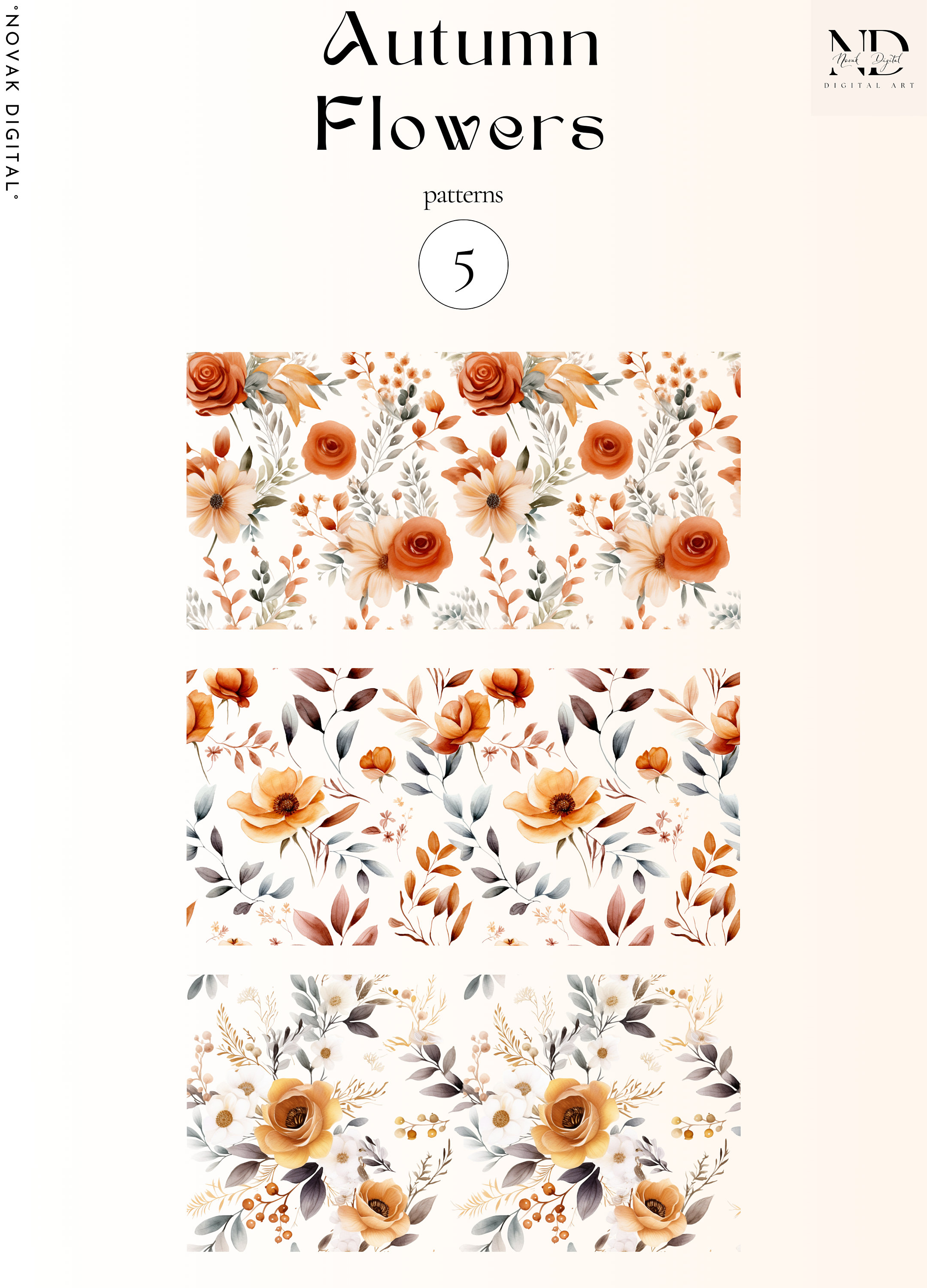 Watercolor Fall Flowers Clipart Fall Decor Clipart Floral - Etsy