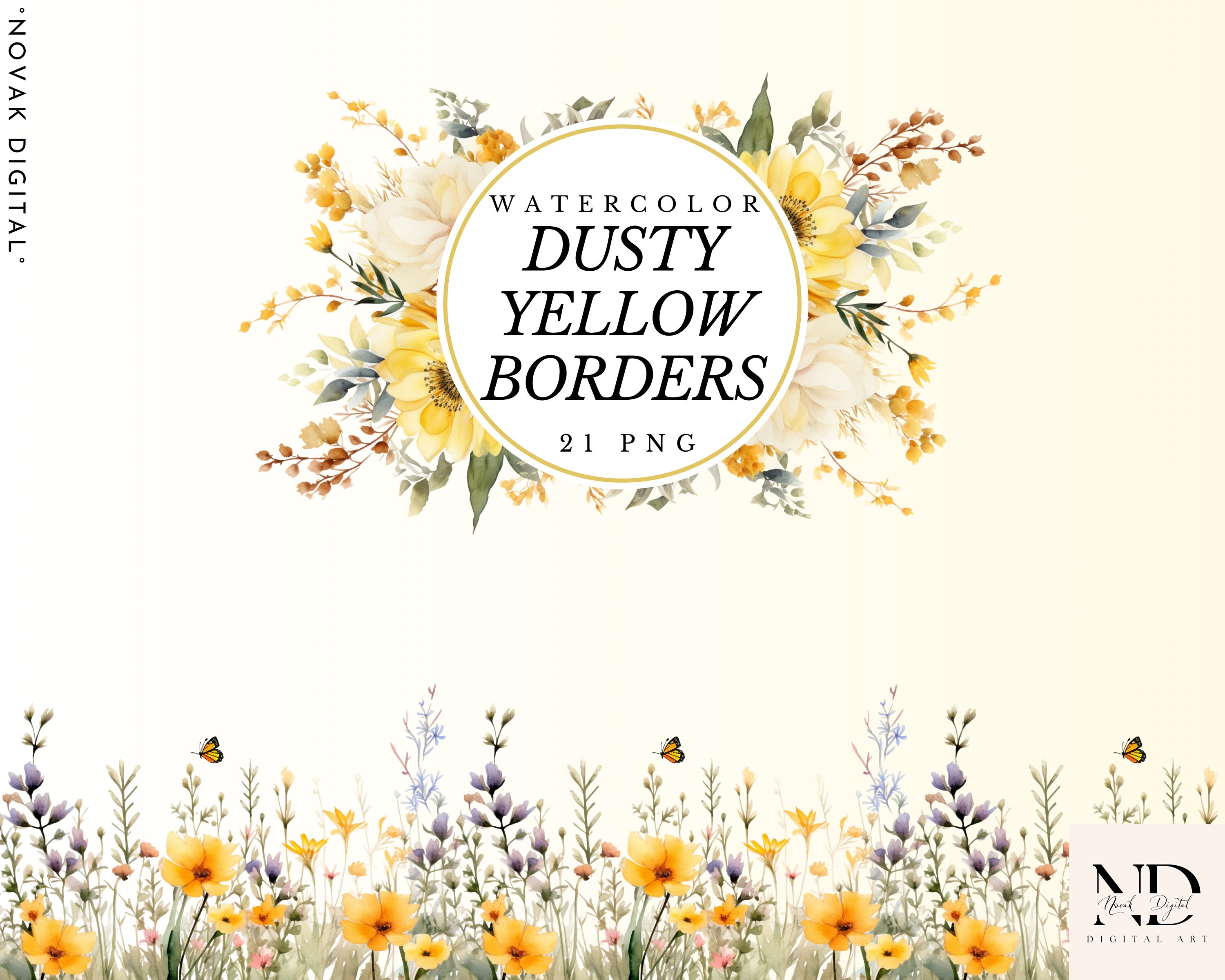 Yellow Flower Borders