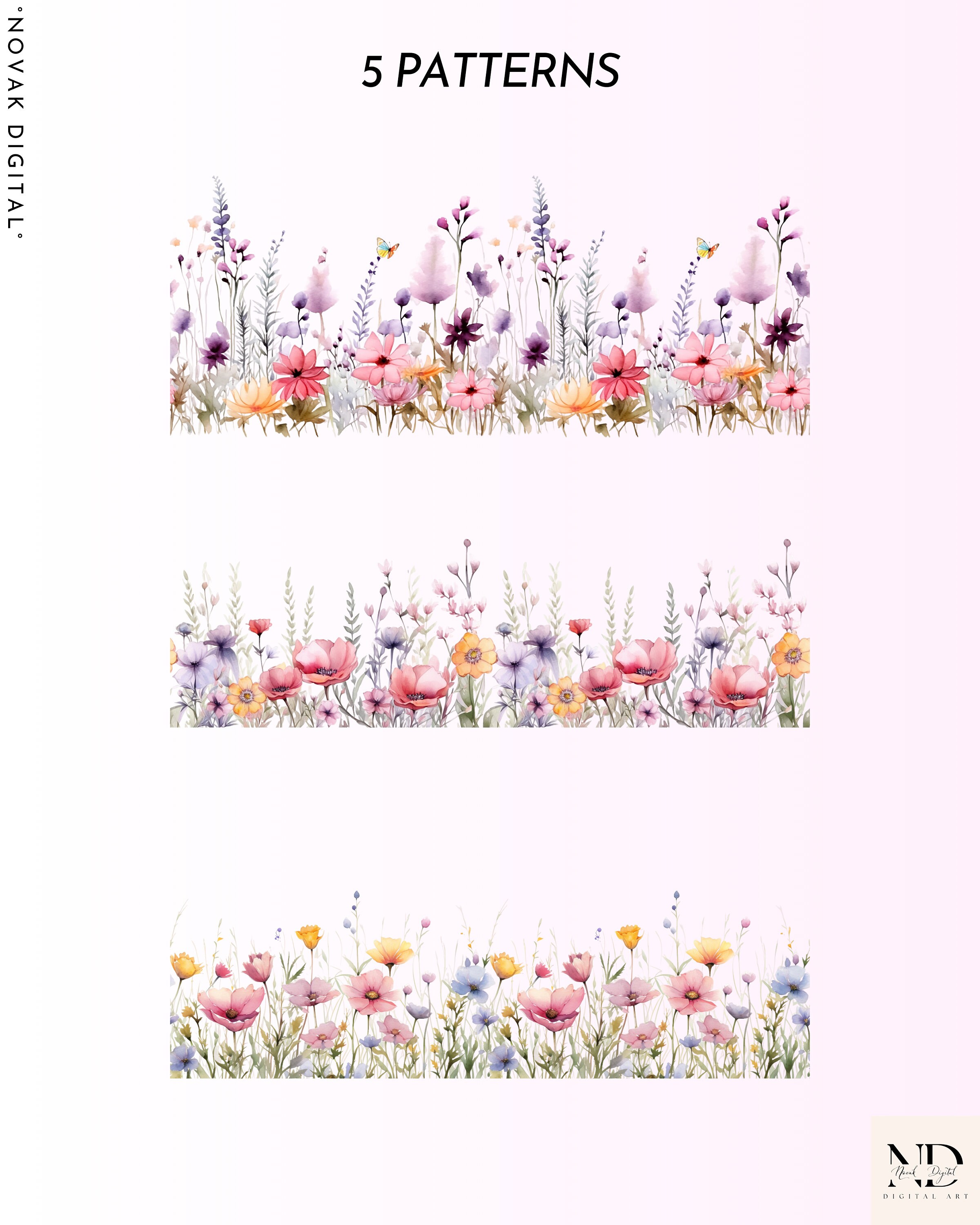 Watercolor Pink Floral Borders Clipart PNG - 21 Watercolor Borders Pink ...