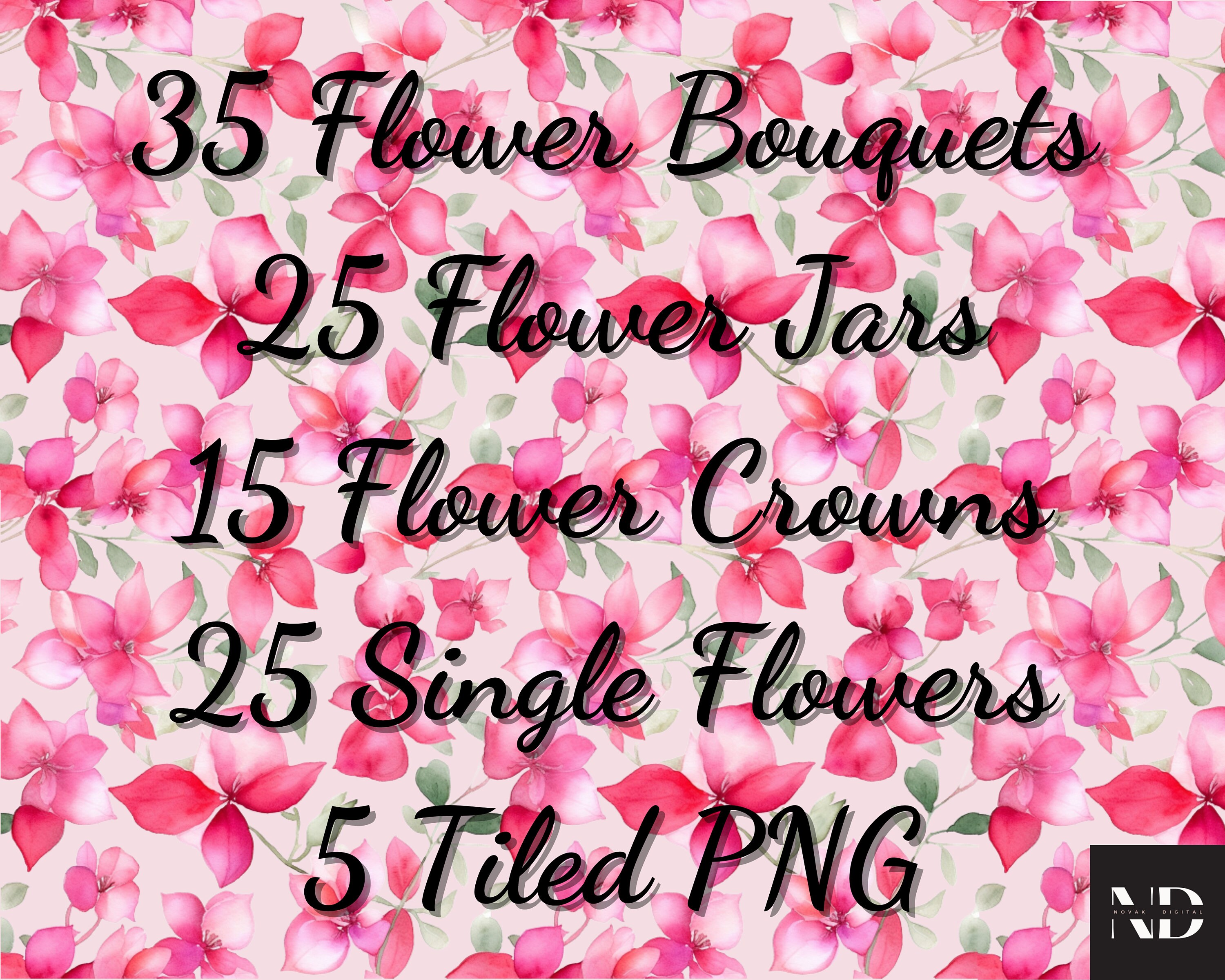 Watercolor Tropical Floral Clipart PNG Graphic Bundle Flowers - Etsy