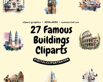 Ultimate Famous Landmarks Clipart Bundle Commercial Use - Etsy UK