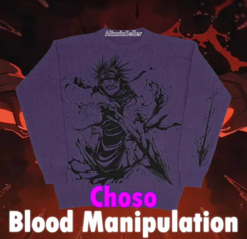 Choso Knit Sweater, Piercing Blood Knit Sweater, Anime Sweater, Jujutsu ...