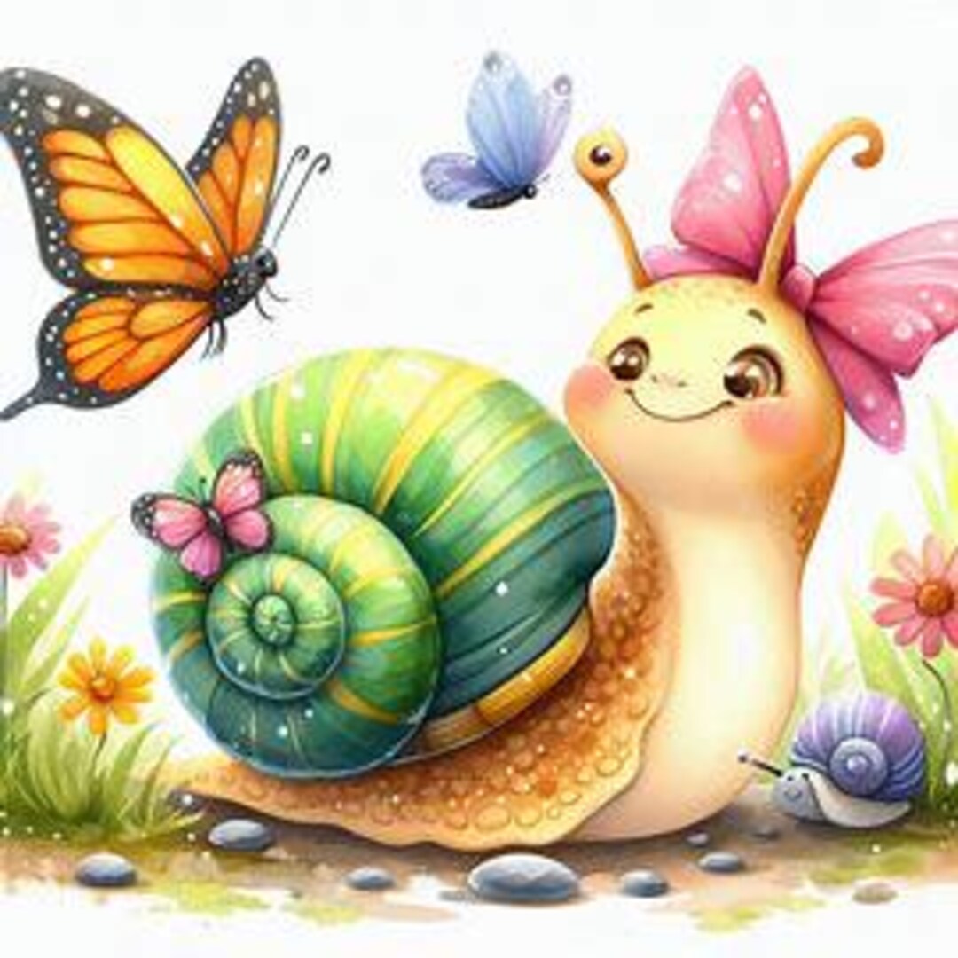 Snail, Happy Snail, Friendly Snail - Etsy
