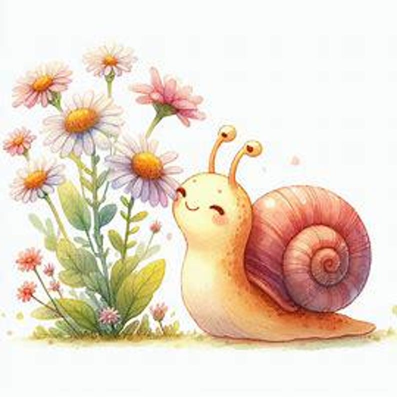 Snail, Little Snail, Snail Smiling - Etsy