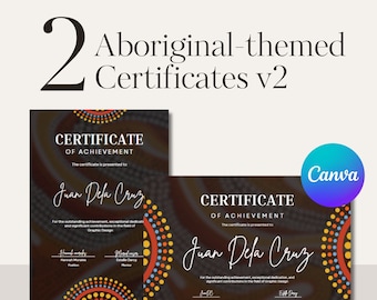 Aboriginal Certificate Template, Canva File Editable, 2-in-1, Landscape ...