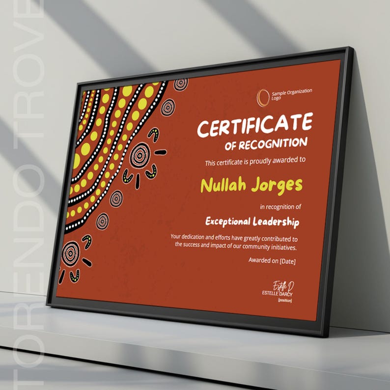 10 Aboriginal Certificate Template Bundle 1, Canva File Editable ...
