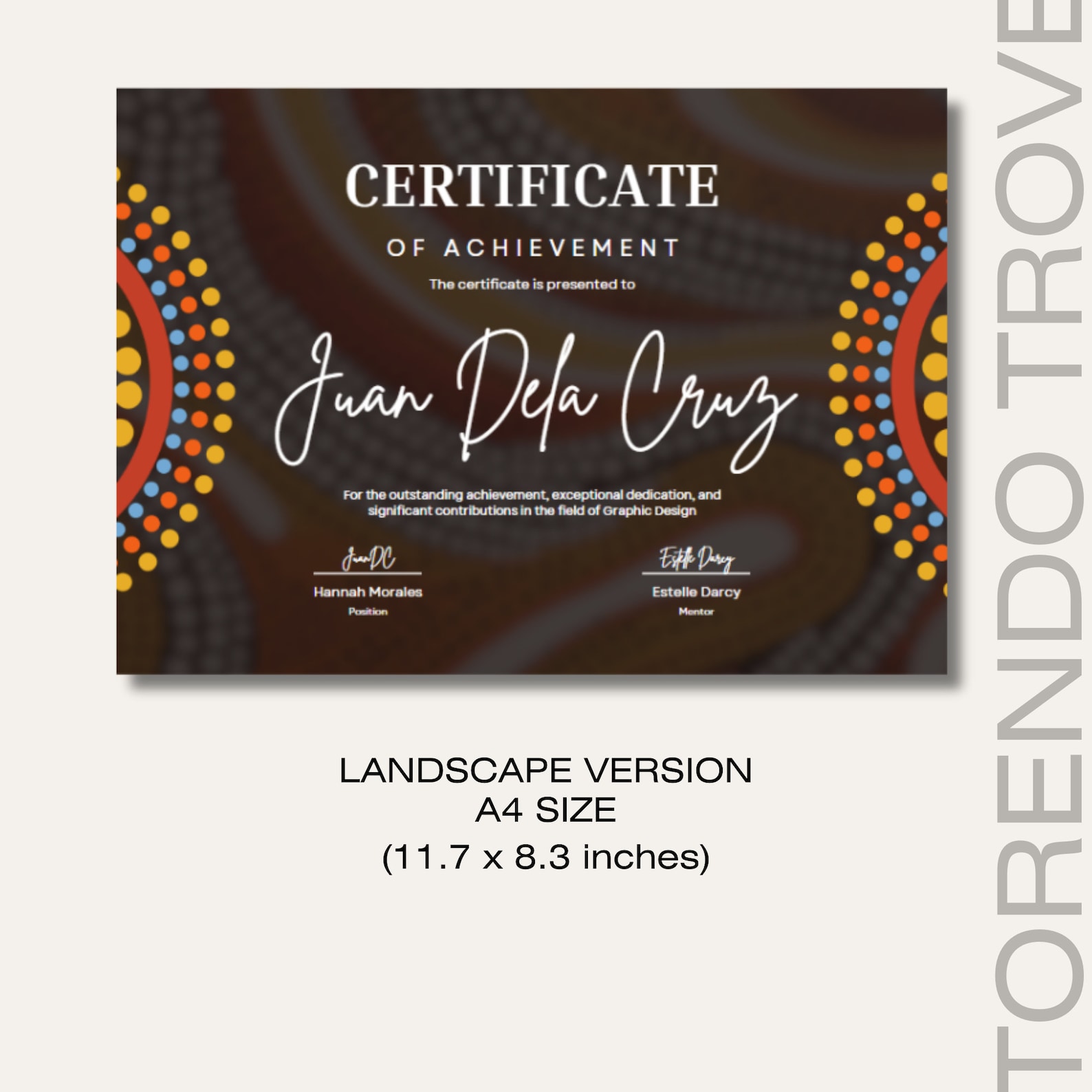 Aboriginal Certificate Template V2, Canva File Editable, 2-in-1 ...