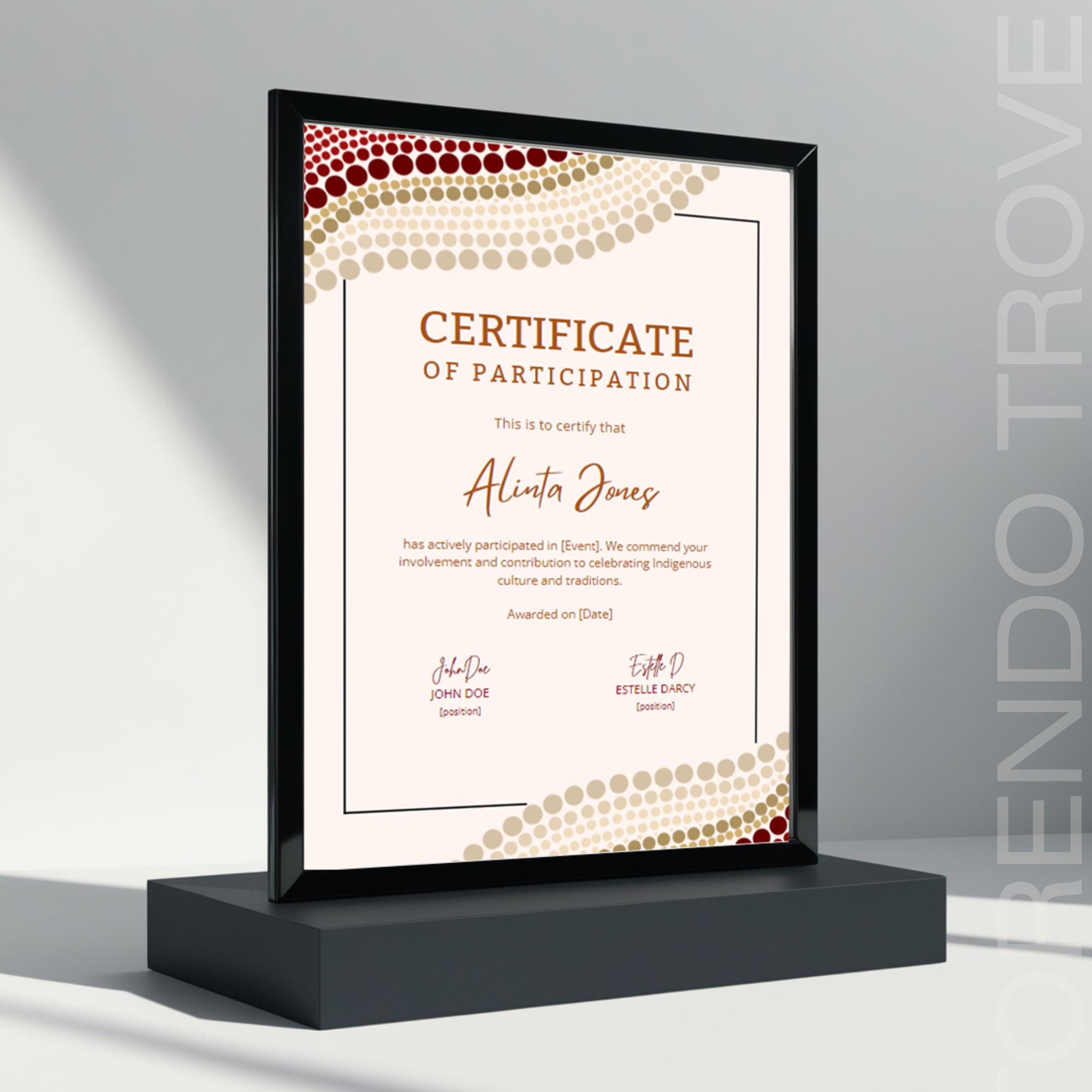 10 Aboriginal Certificate Template Bundle 1, Canva File Editable ...