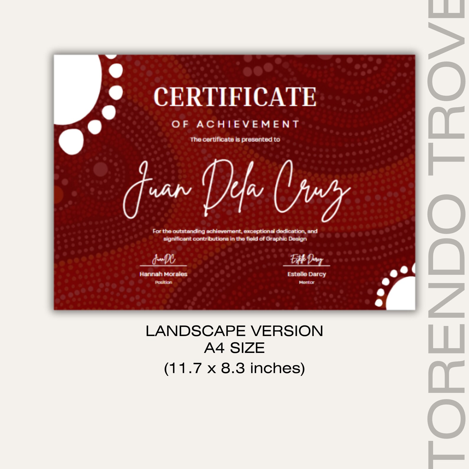 Aboriginal Certificate Template, Canva File Editable, 2-in-1, Landscape ...