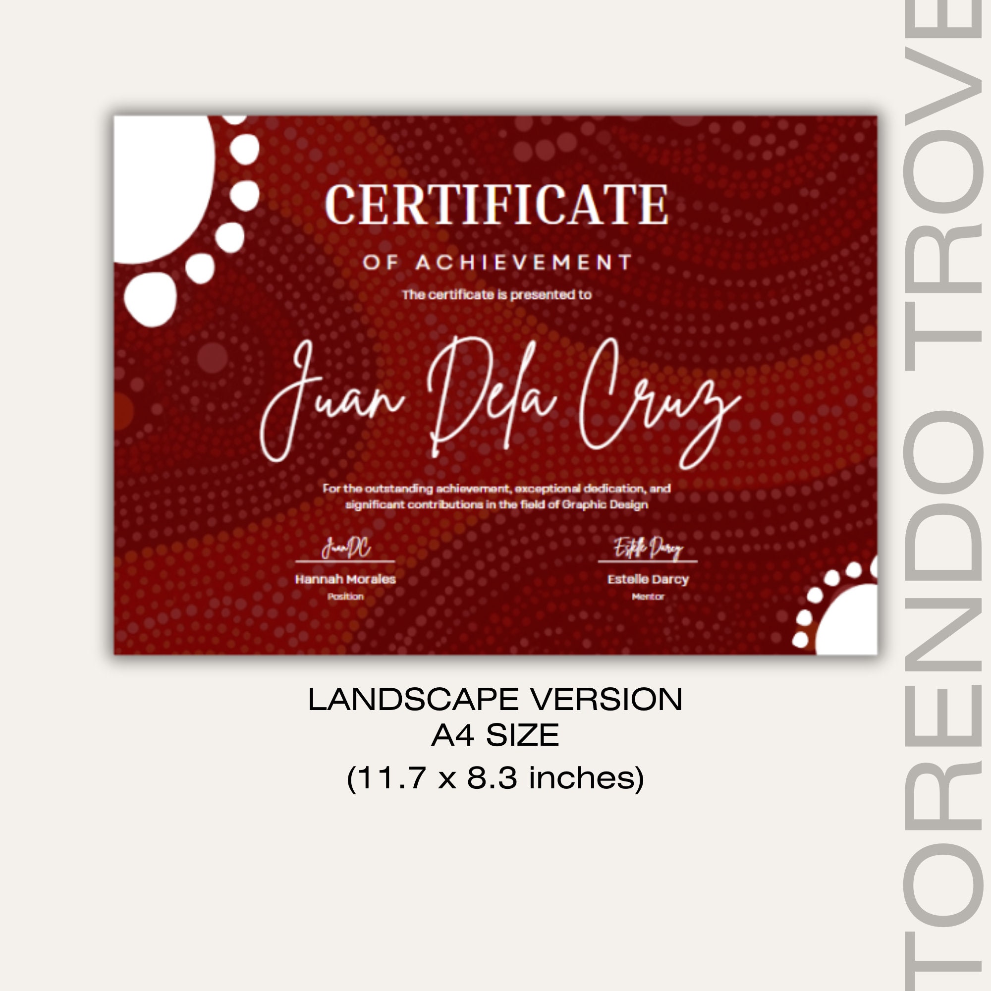 Aboriginal Certificate Template, Canva File Editable, 2-in-1, Landscape ...