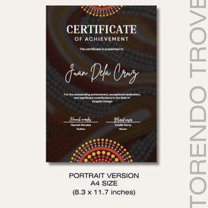 Aboriginal Certificate Template V2, Canva File Editable, 2-in-1 ...