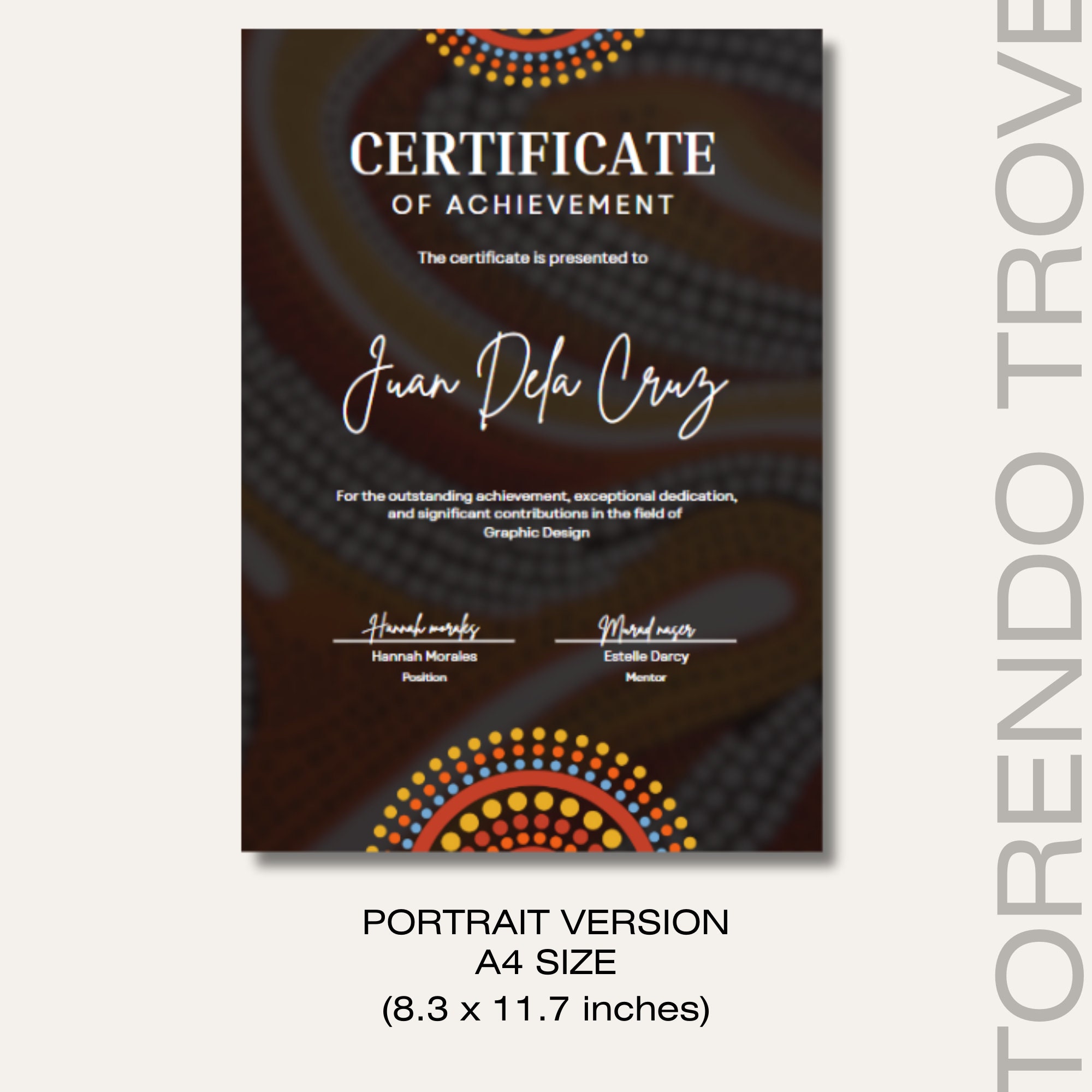 Aboriginal Certificate Template V2, Canva File Editable, 2-in-1 ...