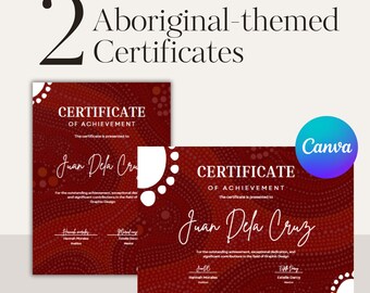 Aboriginal Certificate Template V2, Canva File Editable, 2-in-1 ...