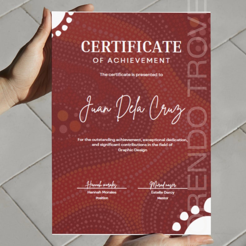 Aboriginal Certificate Template, Canva File Editable, 2-in-1, Landscape ...