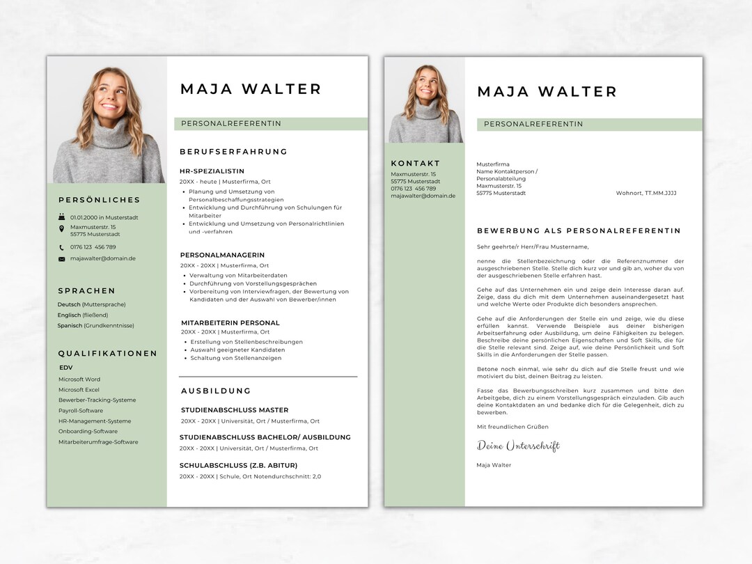 Resume Template Application Templates Resume CV Template - Etsy