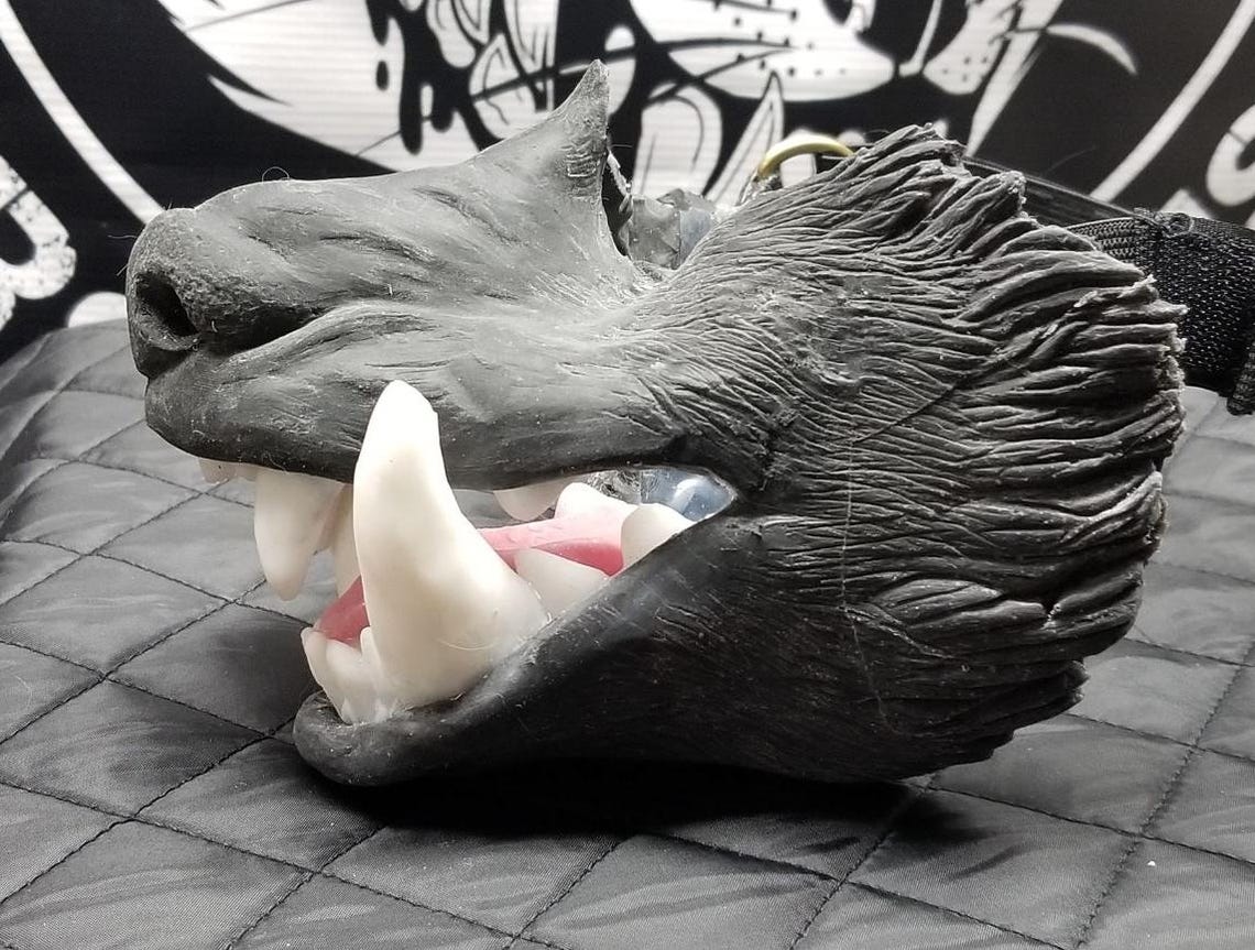 Silicone Werewolf Half Mask Costume Cosplay Samurai LARP Fursuit SFX - Etsy