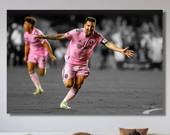 Lionel Messi Inter Miami Canvas Wall Artlionel Messi - Etsy