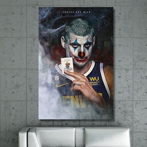Joker Nikola Jokic Poster, MVP Nikola Jokic Canvas Wall Art,sports ...