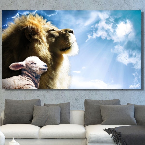 The Lion of Judah and the Lamb of God Canvas Poster - Etsy