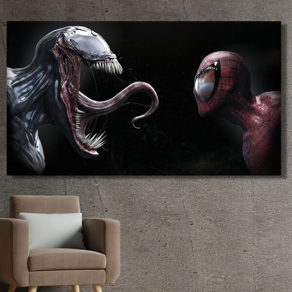 Spiderman Vs Venom Poster - Etsy