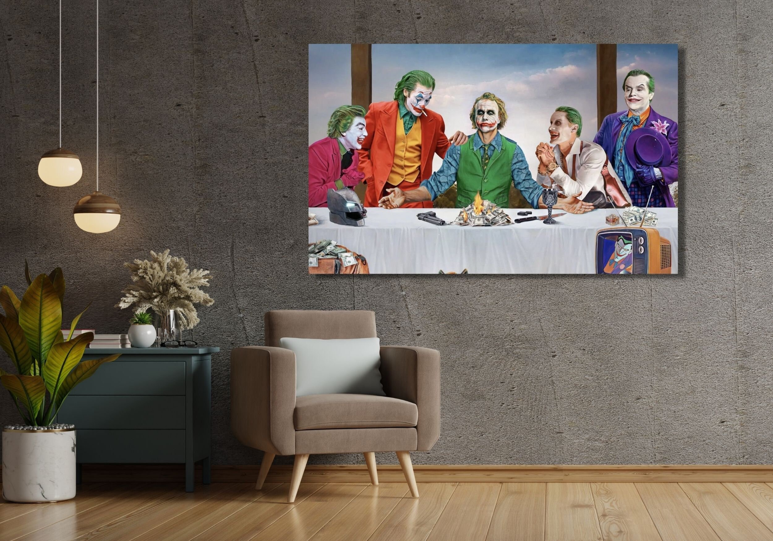 Last Supper All Jokers Poster Canvas Wall Art Joker Wall Decor Extra ...