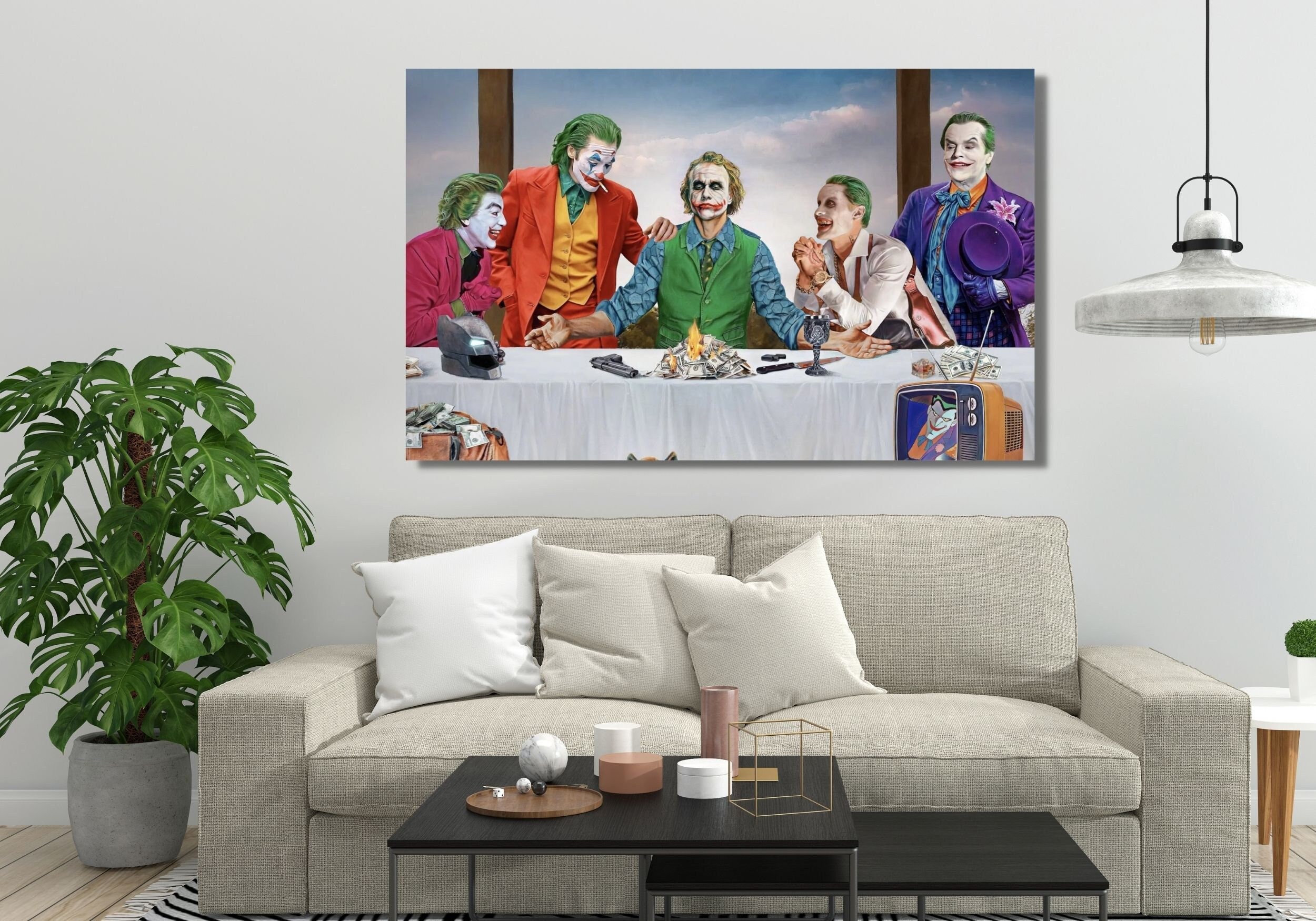 Last Supper All Jokers Poster Canvas Wall Art Joker Wall Decor Extra ...