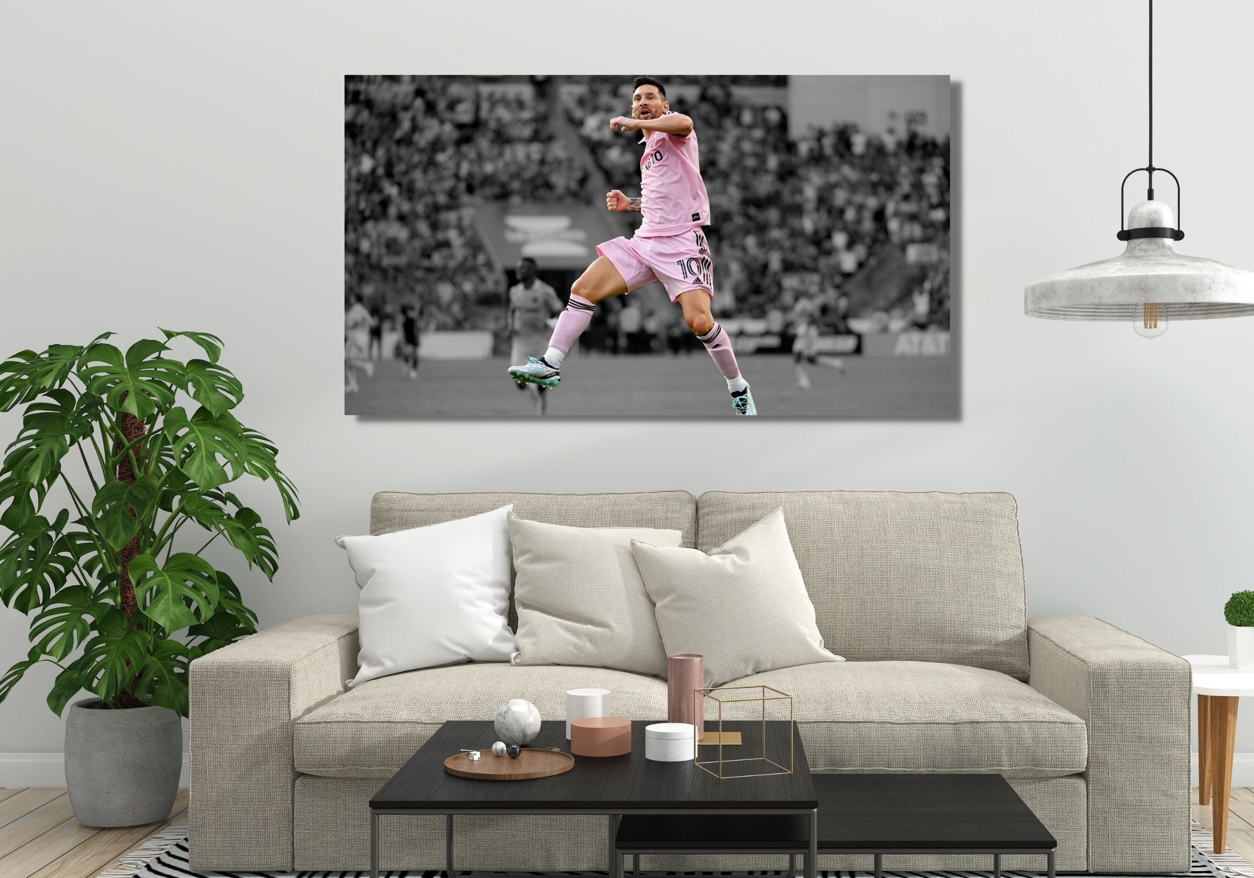 Lionel Messi Inter Miami Ready to Hang Canvas Wall Artlionel - Etsy