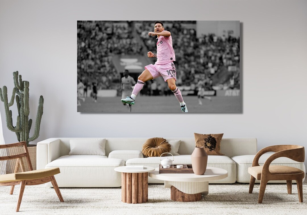 Lionel Messi Inter Miami Ready to Hang Canvas Wall Artlionel - Etsy