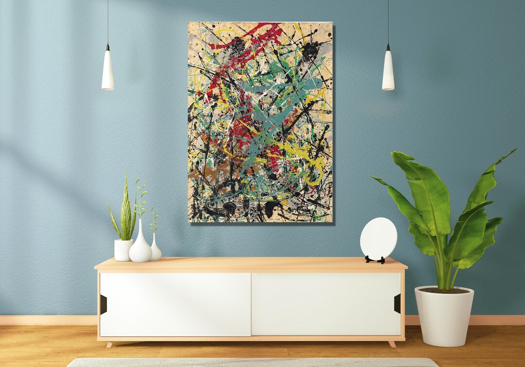 Jackson Pollock Ready to Hang Canvas Wall Art,jackson Pollock Wall Art ...