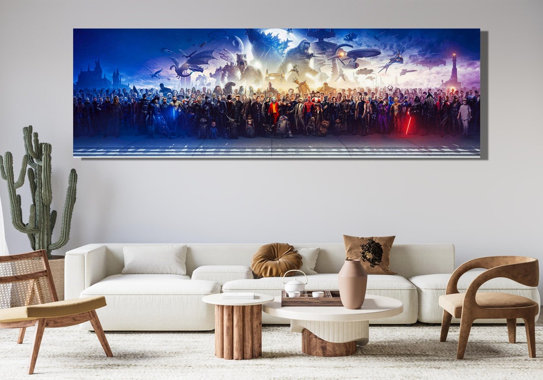 150 Movie Blockbuster Characters Panorama Wall Art/canvas/poster/print ...