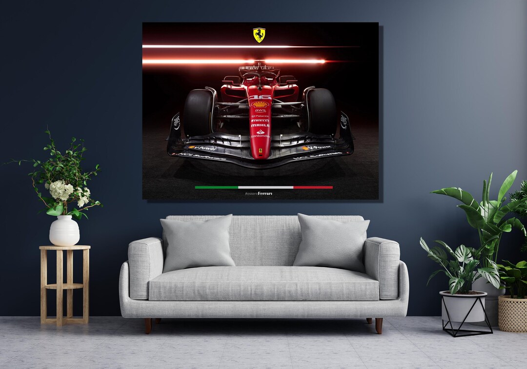 Ferrari Scuderia F1-75 Car Canvas Wall Art, Charles Leclerc, New ...