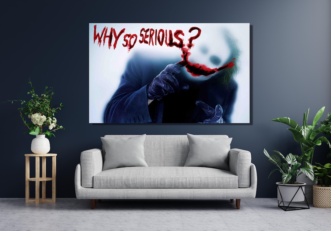 Why so Serious Joker Poster / Canvas Wall Art Wall Decor Extra Large ...