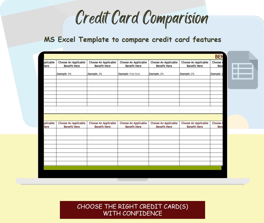 Credit Card Features & Calculator for Anyone| Simple MS Excel File ...