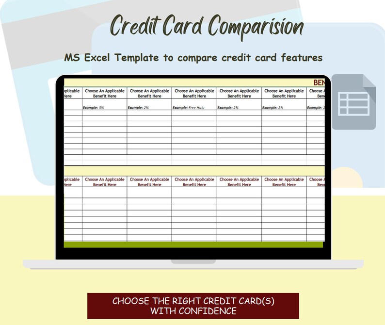 Credit Card Features & Calculator for Anyone| Simple MS Excel File ...